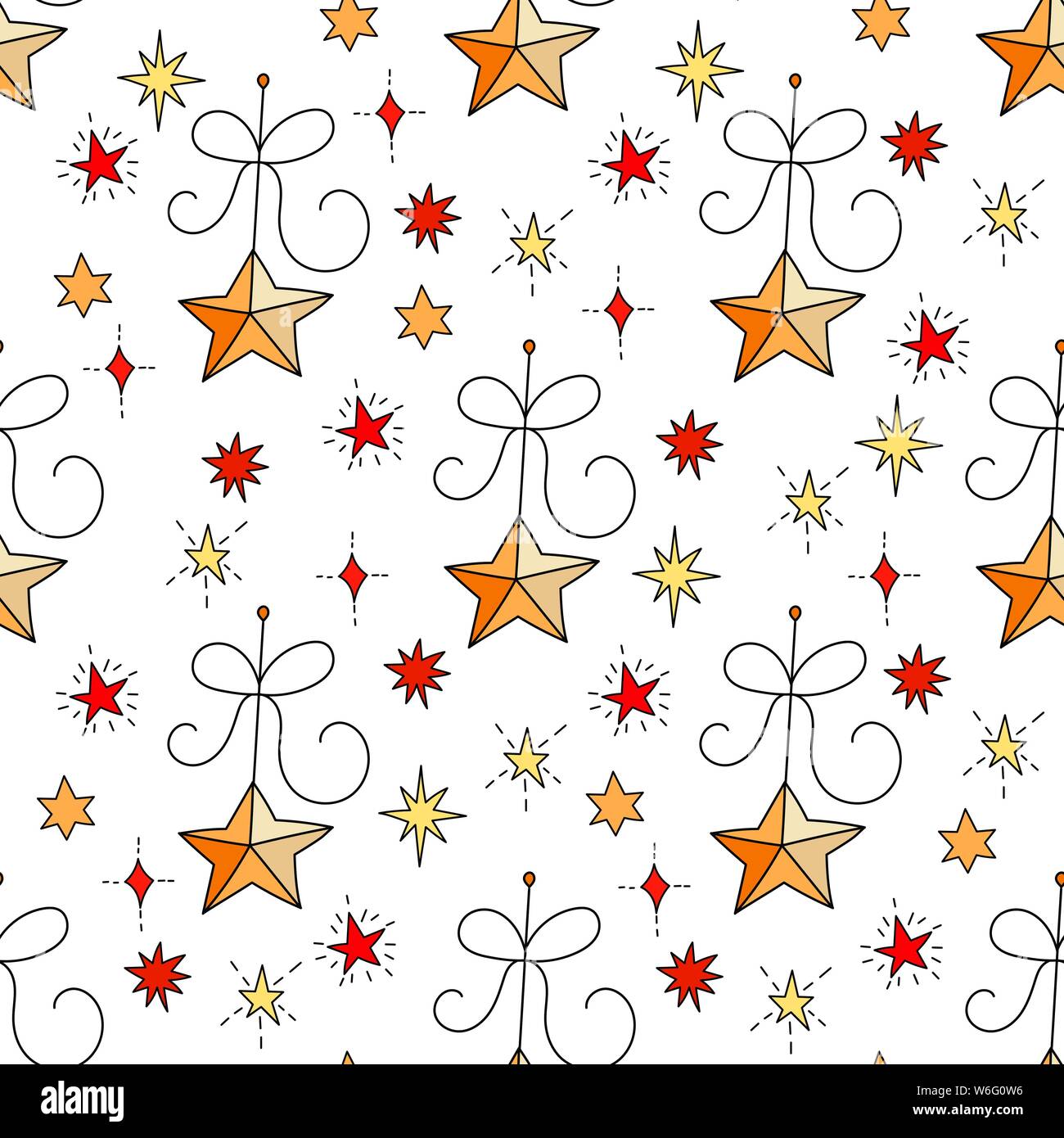 Vector Christmas seamless pattern with color symbols of Christmas ...