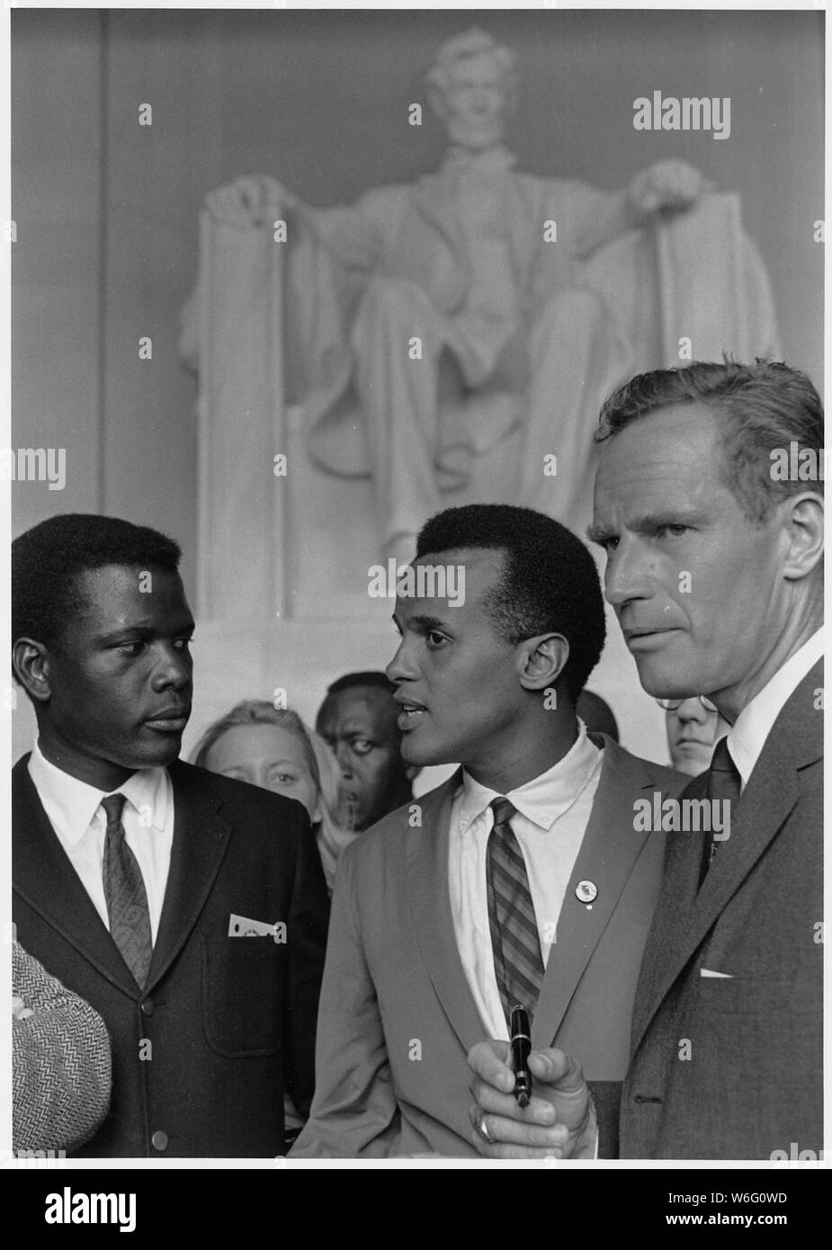 Civil Rights March on Washington, D.C. [Actors Sidney Poitier, Harry ...