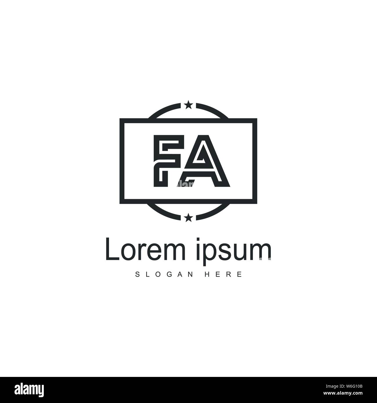 Initial FA logo template with modern frame. Minimalist FA letter logo ...