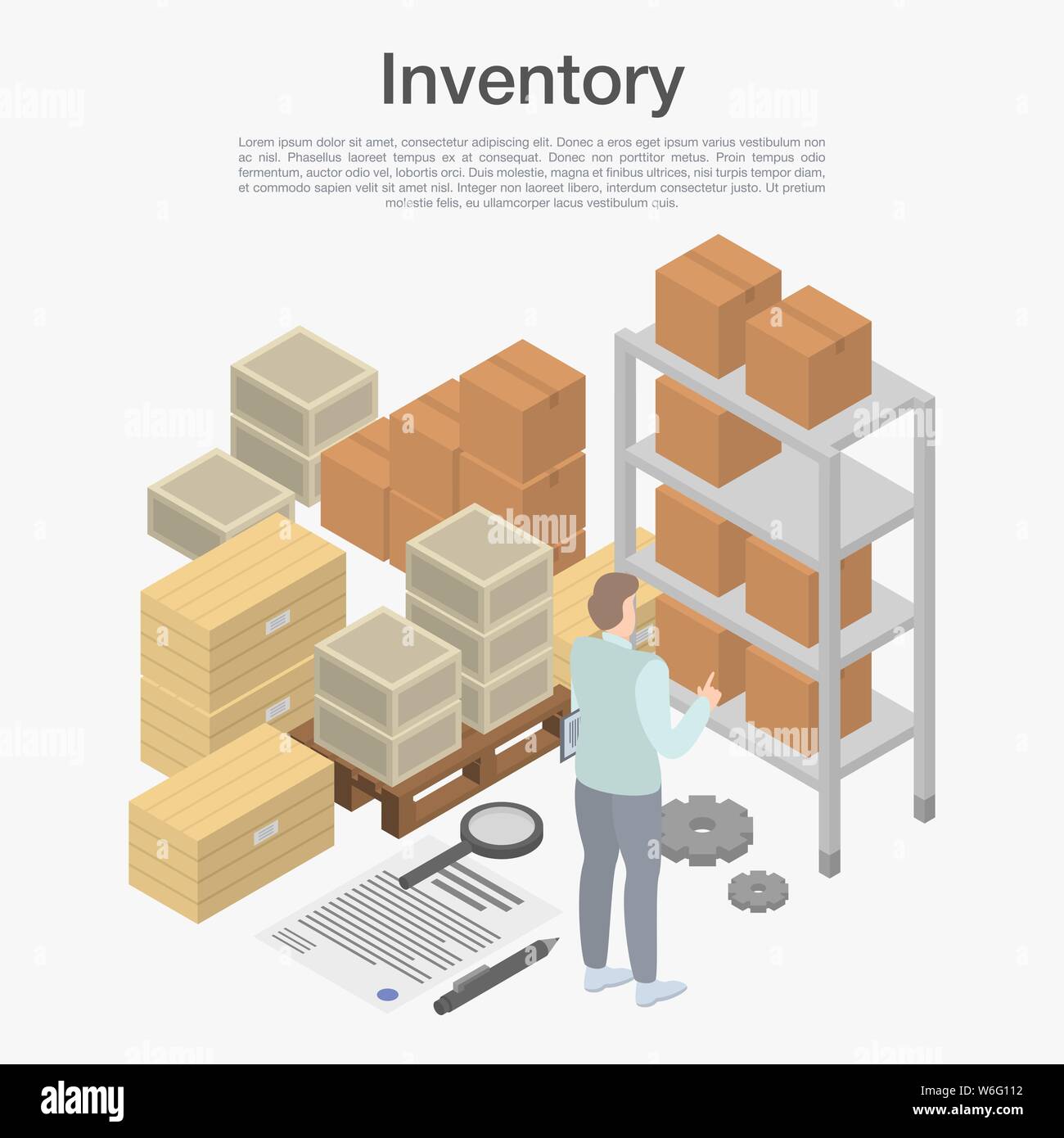 Inventory concept background, isometric style Stock Vector Image & Art ...