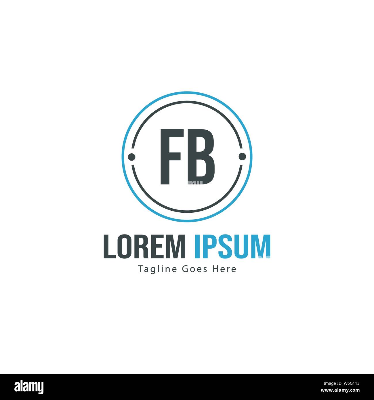 Initial FB logo template with modern frame. Minimalist FB letter logo ...
