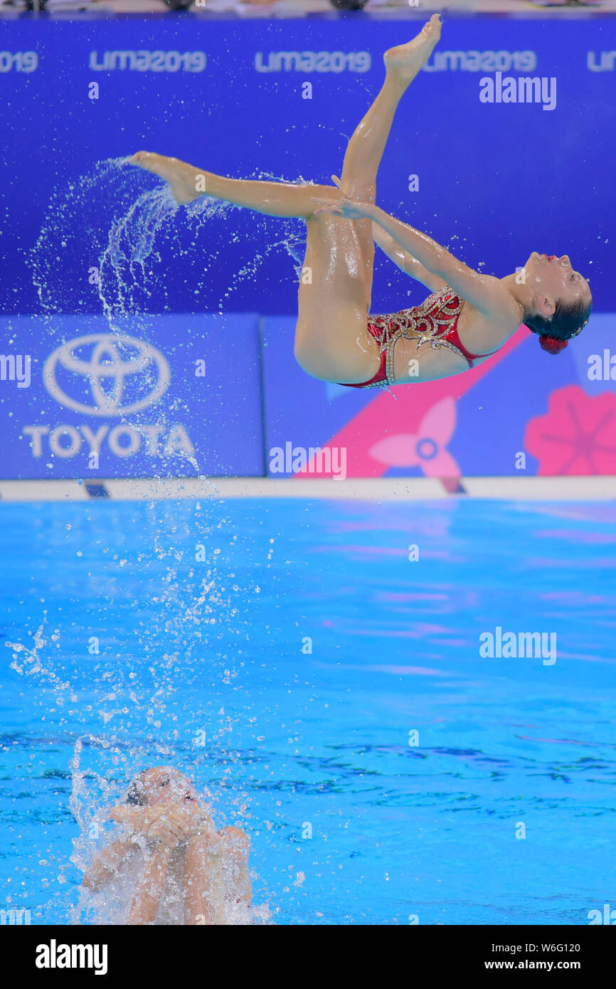 Lima, Peru. 31st July, 2019. Canadian Synchronized Swimming Team. Pan ...