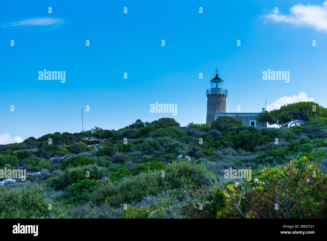 Greece, Zakynthos, Famous skinari lighthouse at islands north cape ...