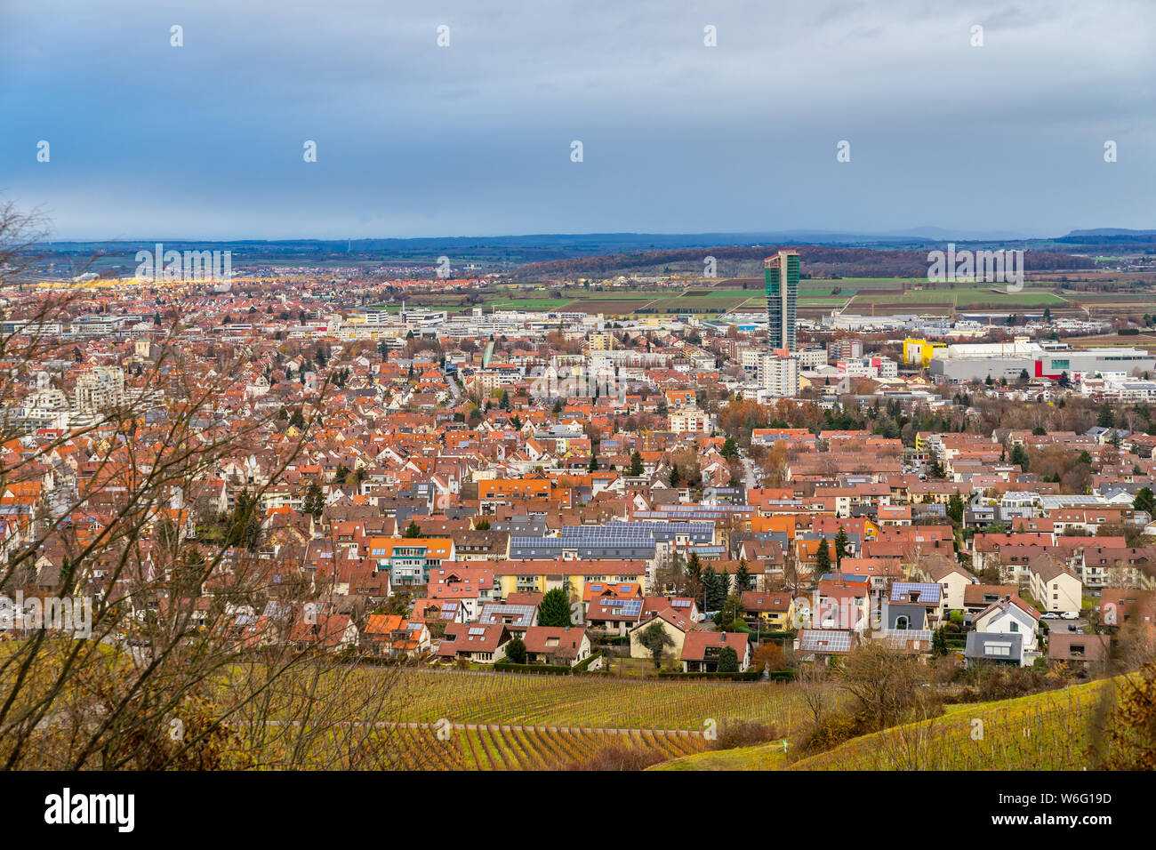 Germany, Houses of city of fellbach from above Stock Photo - Alamy