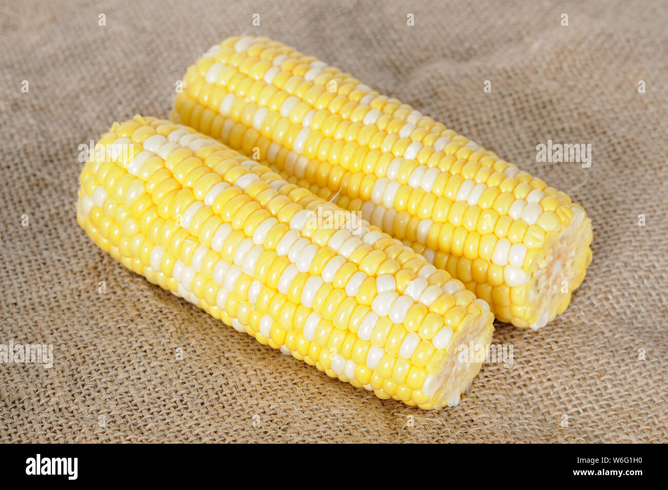 two fresh sweet corn display at market place Stock Photo - Alamy