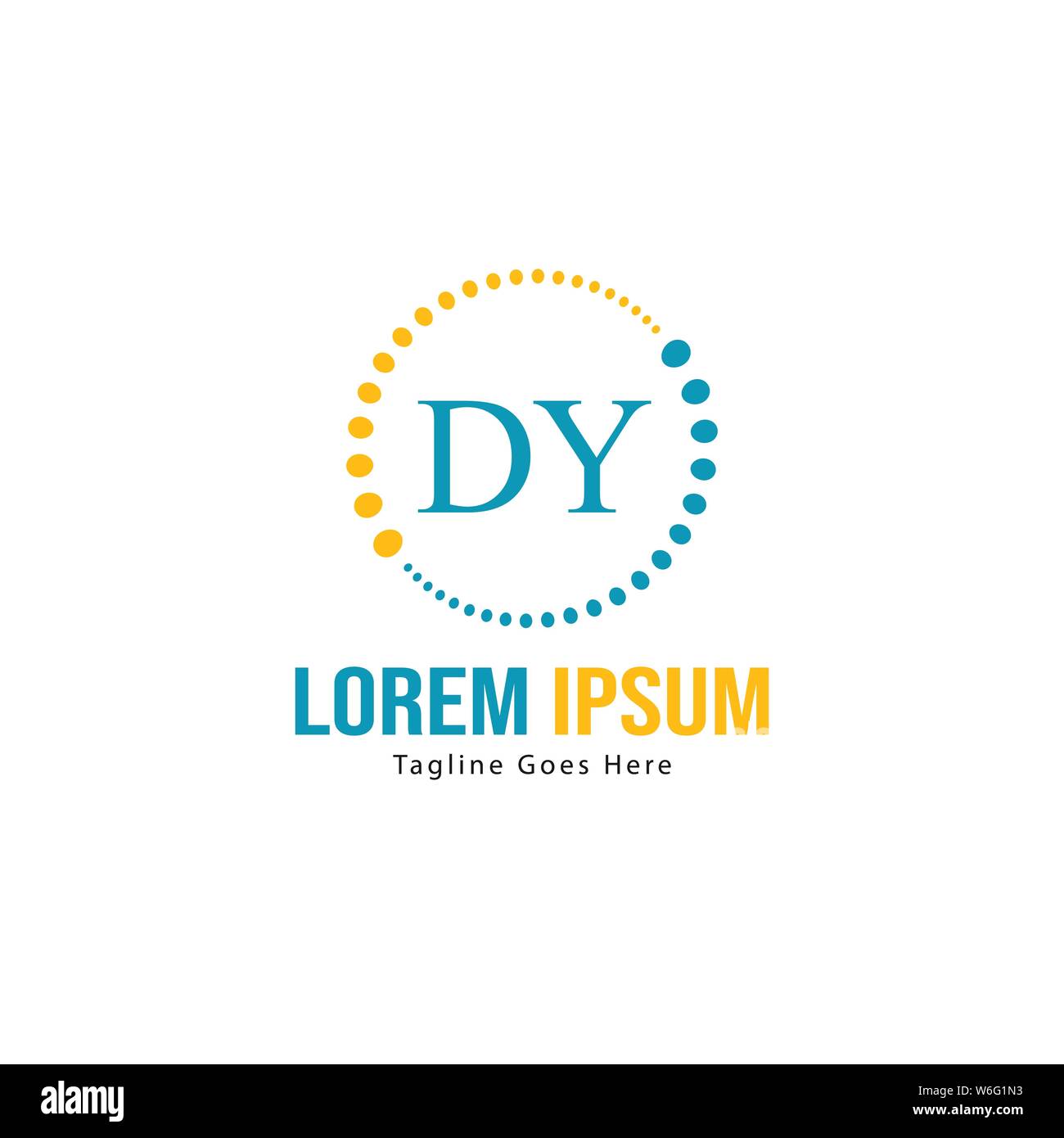Initial DY logo template with modern frame. Minimalist DY letter logo ...
