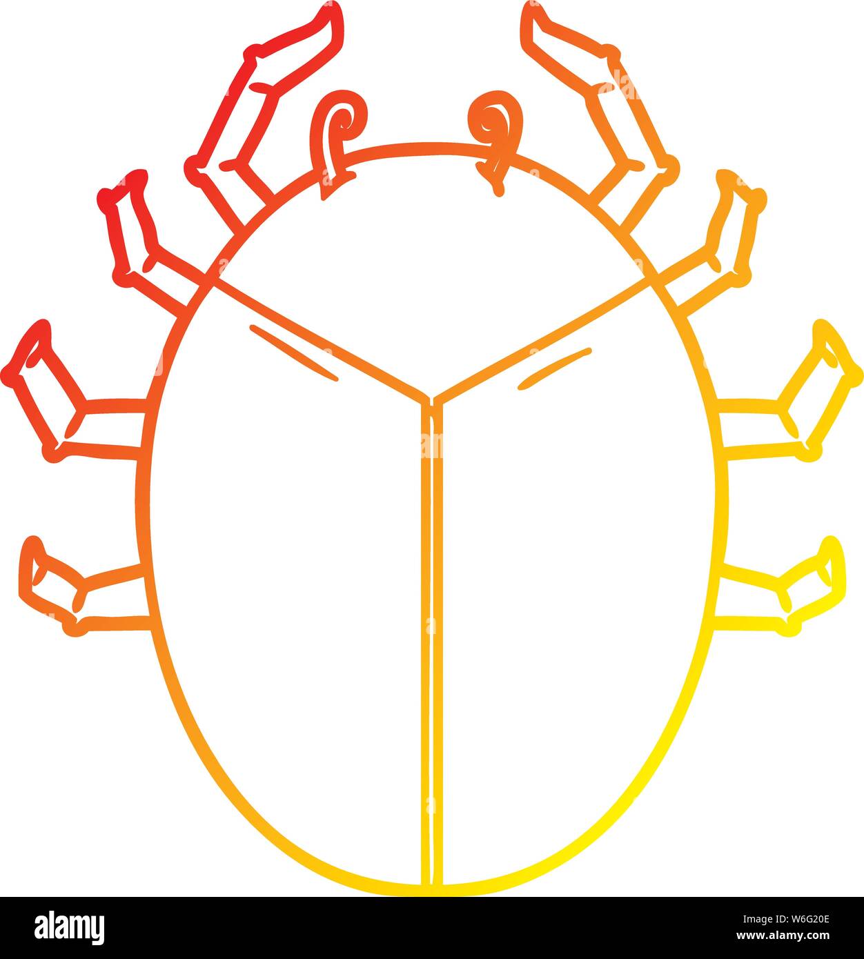 warm gradient line drawing of a giant bug cartoon Stock Vector Image ...