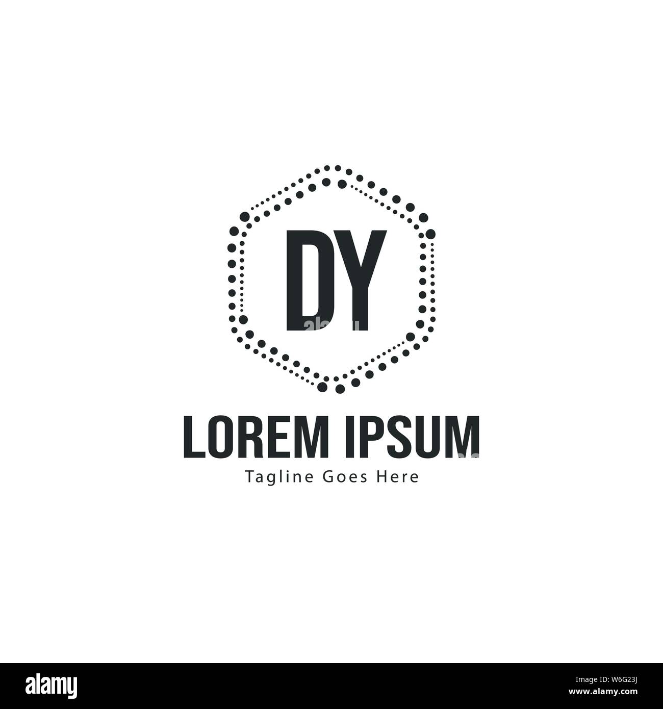 Initial DY logo template with modern frame. Minimalist DY letter logo ...