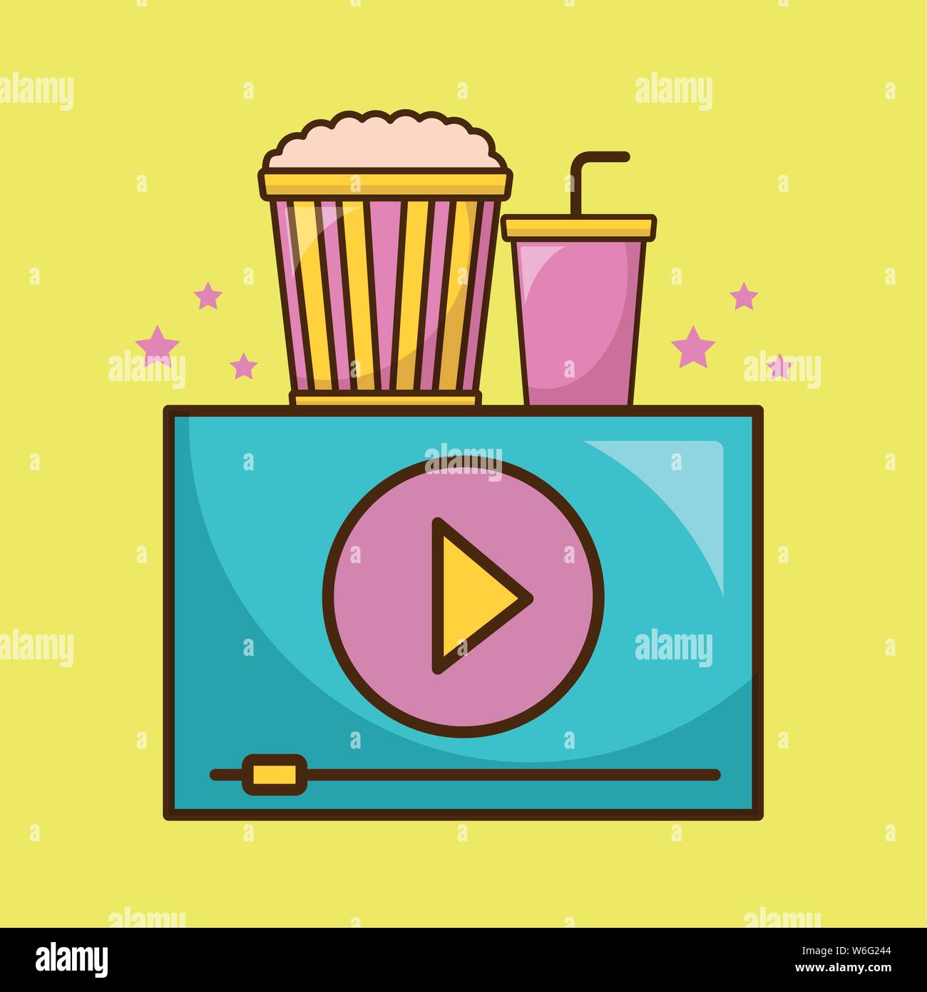 Cinema icon set over yellow background design Stock Vector Image & Art ...
