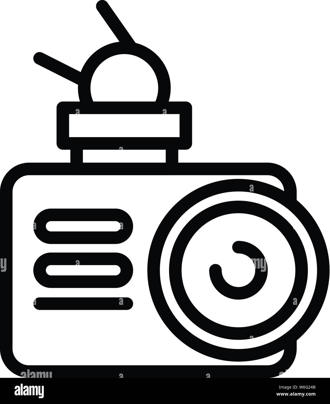 Outdoor camera front view icon, outline style Stock Vector Image & Art ...