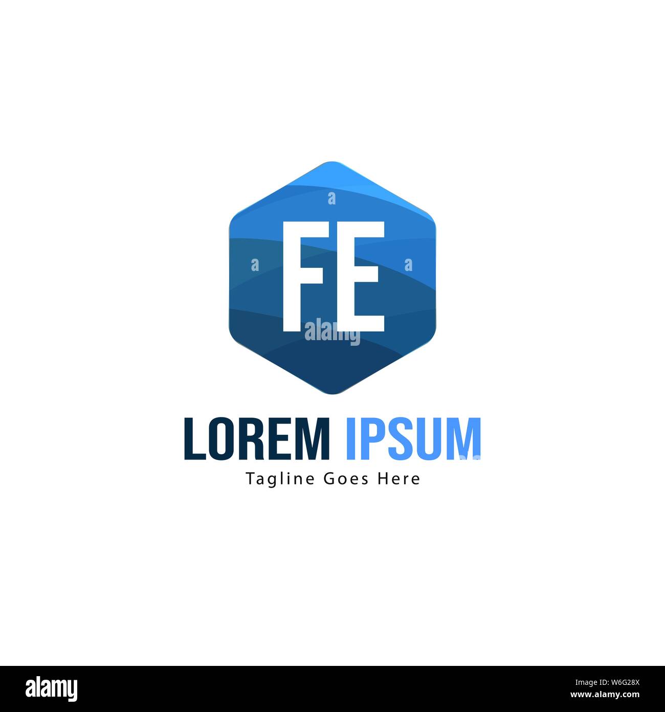 Initial FE logo template with modern frame. Minimalist FE letter logo ...