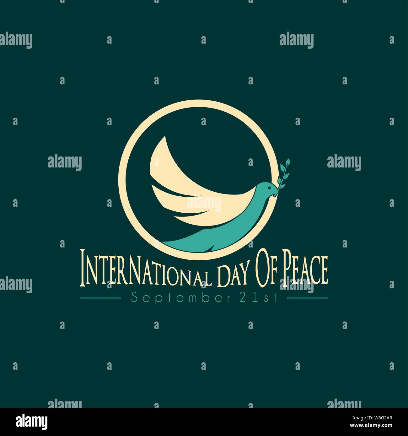 International Day of Peace with pigeon icon Stock Vector Image & Art ...