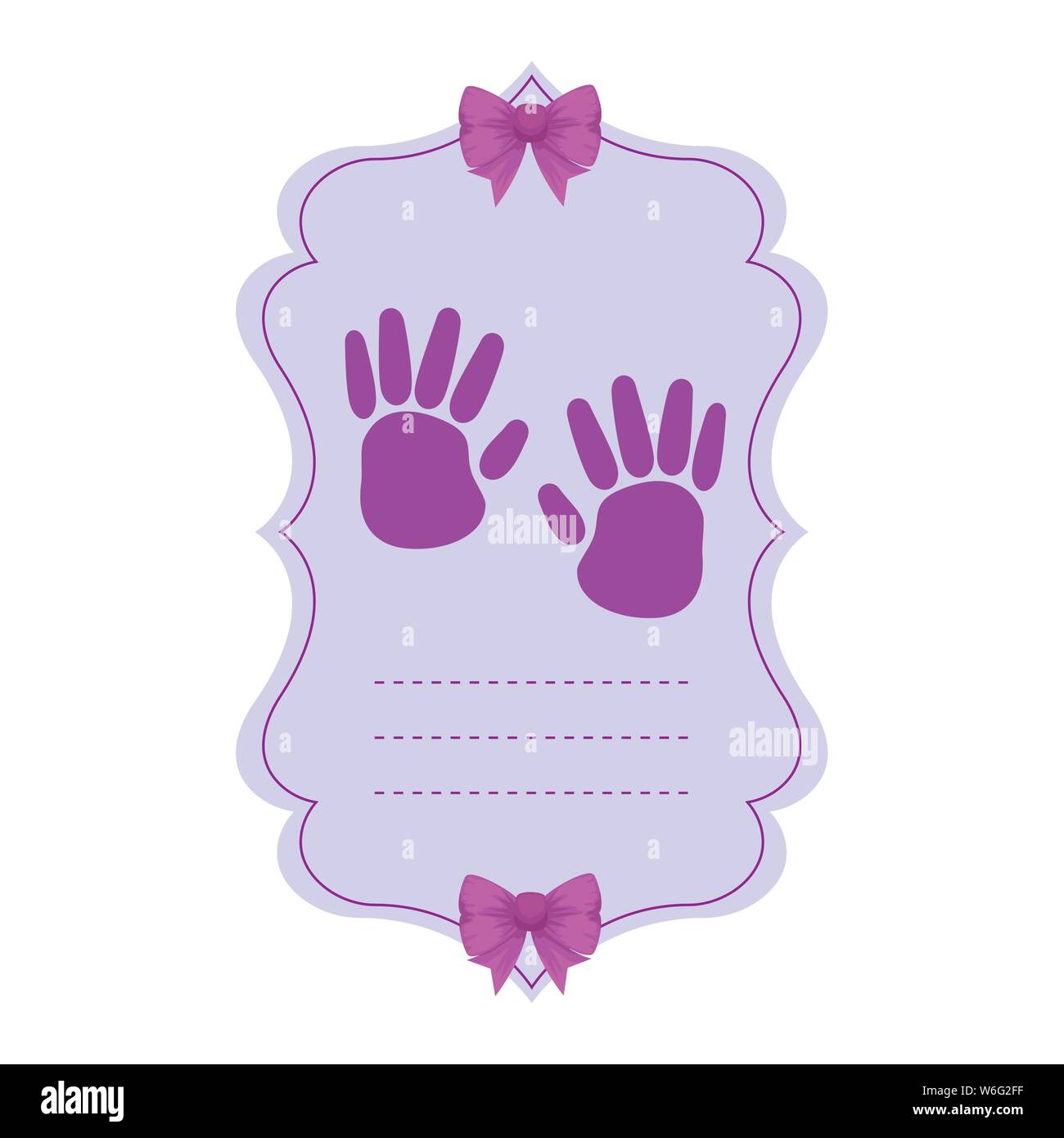 baby shower card with hands print Stock Vector Image & Art - Alamy