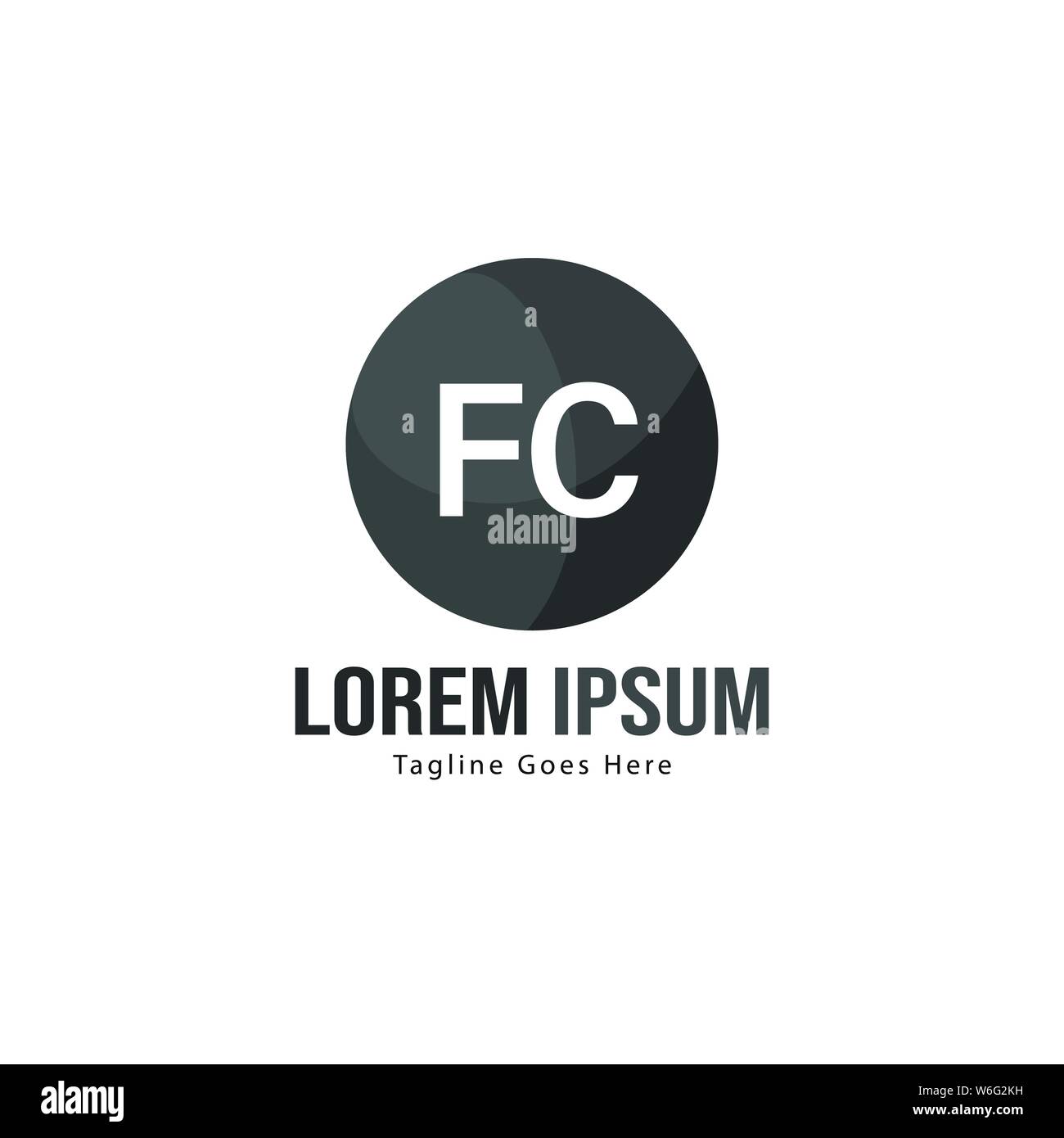 Initial FC logo template with modern frame. Minimalist FC letter logo ...