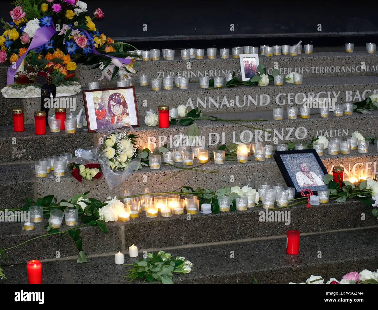 A golden rift in the ground commemorates the victims of the terrorist ...