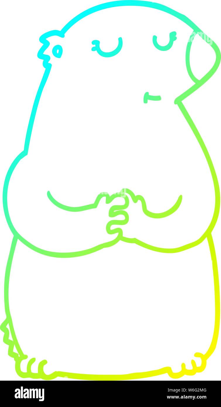 cold gradient line drawing of a cute cartoon bear Stock Vector Image ...