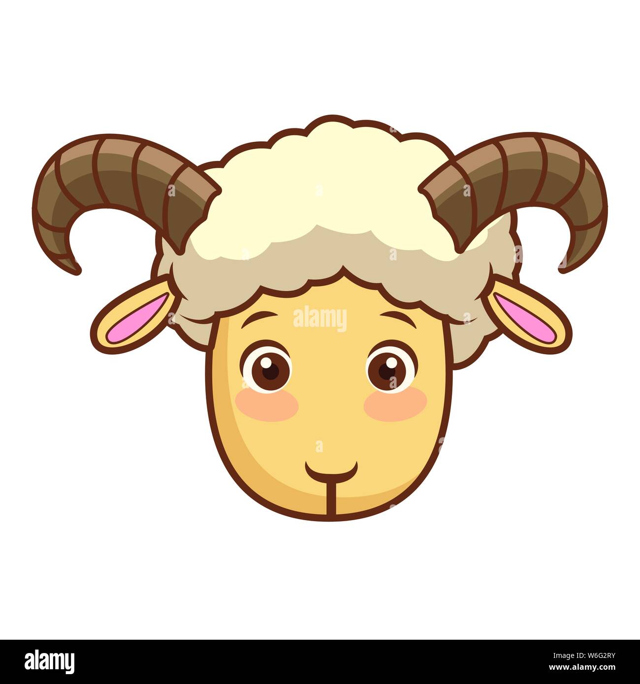 Goat head frontview cartoon isolated Stock Vector Image & Art - Alamy
