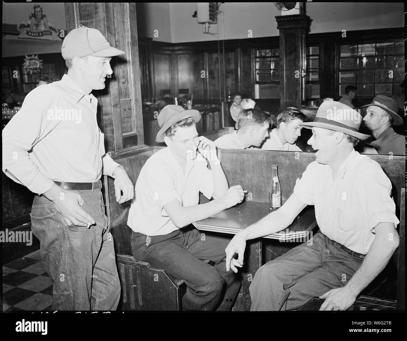 Coal miners in soda fountain. Inland Steel Company, Wheelwright #1 & 2 ...