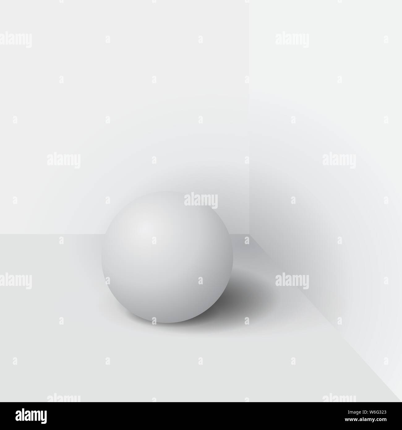 White 3d ball in white corner. Sphere mock up Stock Vector Image & Art ...