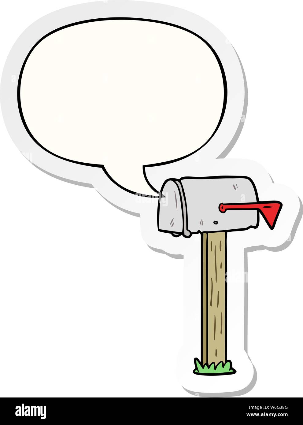 cartoon mailbox with speech bubble sticker Stock Vector Image & Art - Alamy