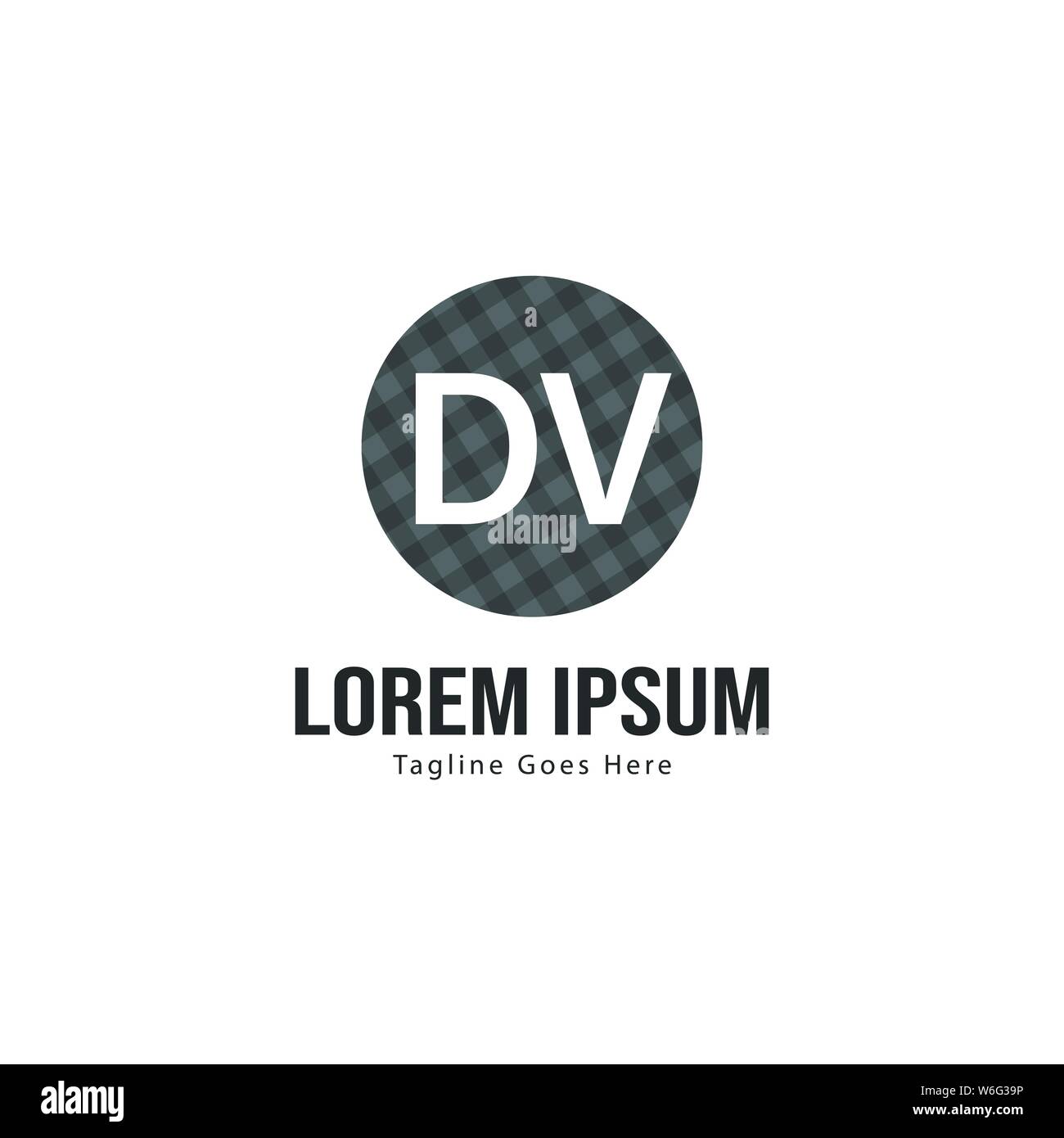 Initial DV logo template with modern frame. Minimalist DV letter logo ...