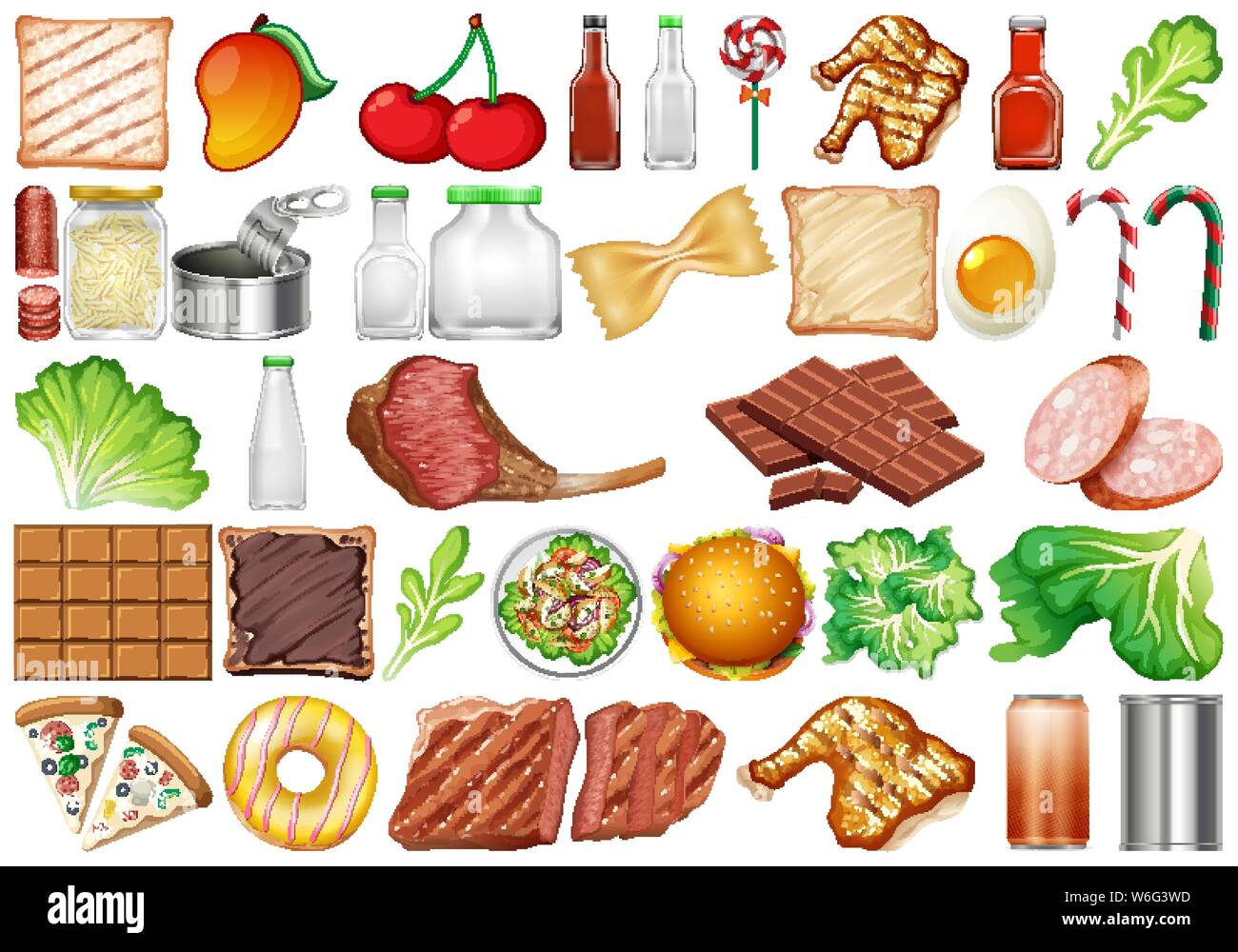 Set of isolated objects theme - food illustration Stock Vector Image ...