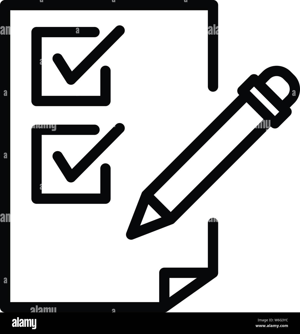 Pencil and checkbox list icon, outline style Stock Vector Image & Art - Alamy