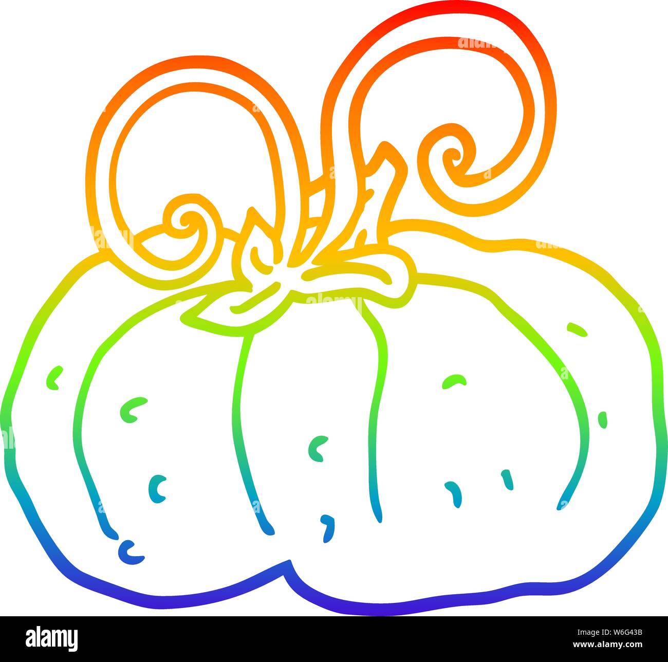 rainbow gradient line drawing of a cartoon winter squash Stock Vector ...