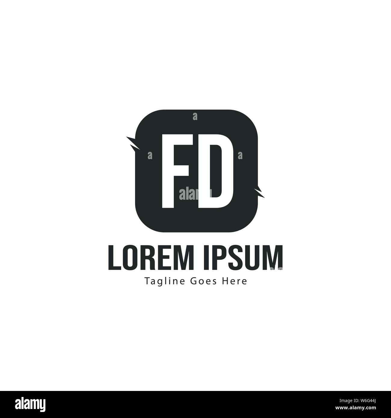 Initial FD logo template with modern frame. Minimalist FD letter logo ...