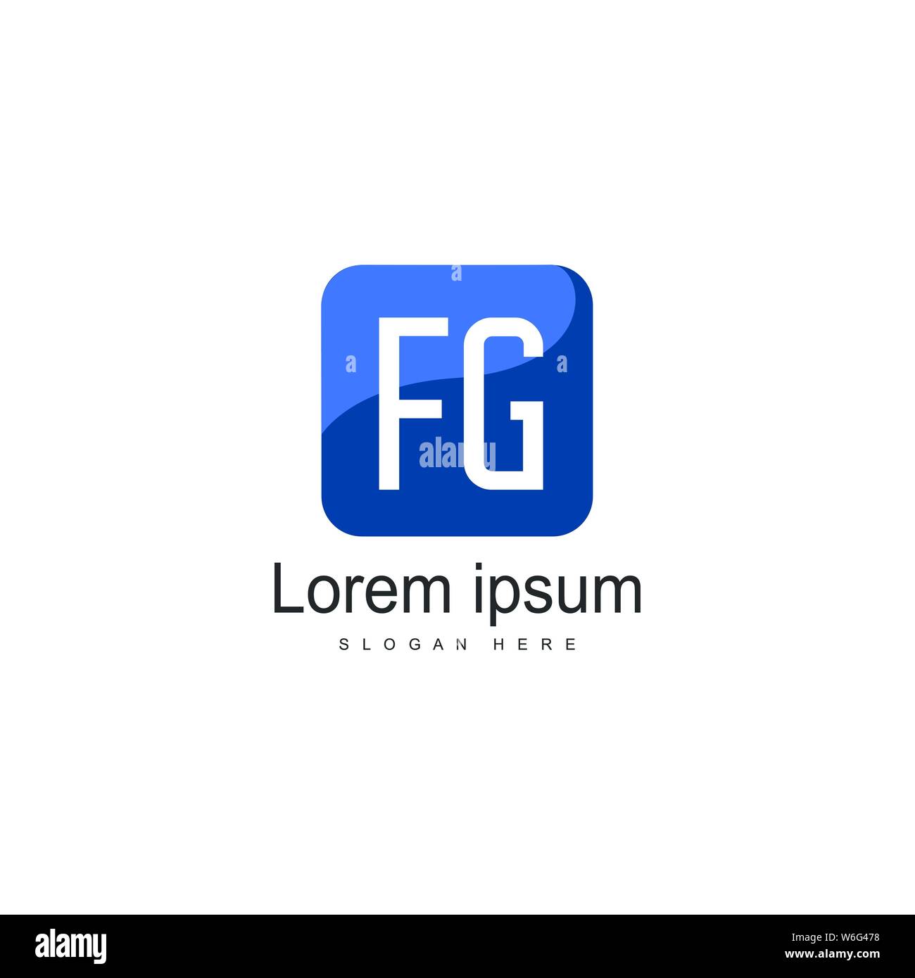 Initial FG logo template with modern frame. Minimalist FG letter logo ...