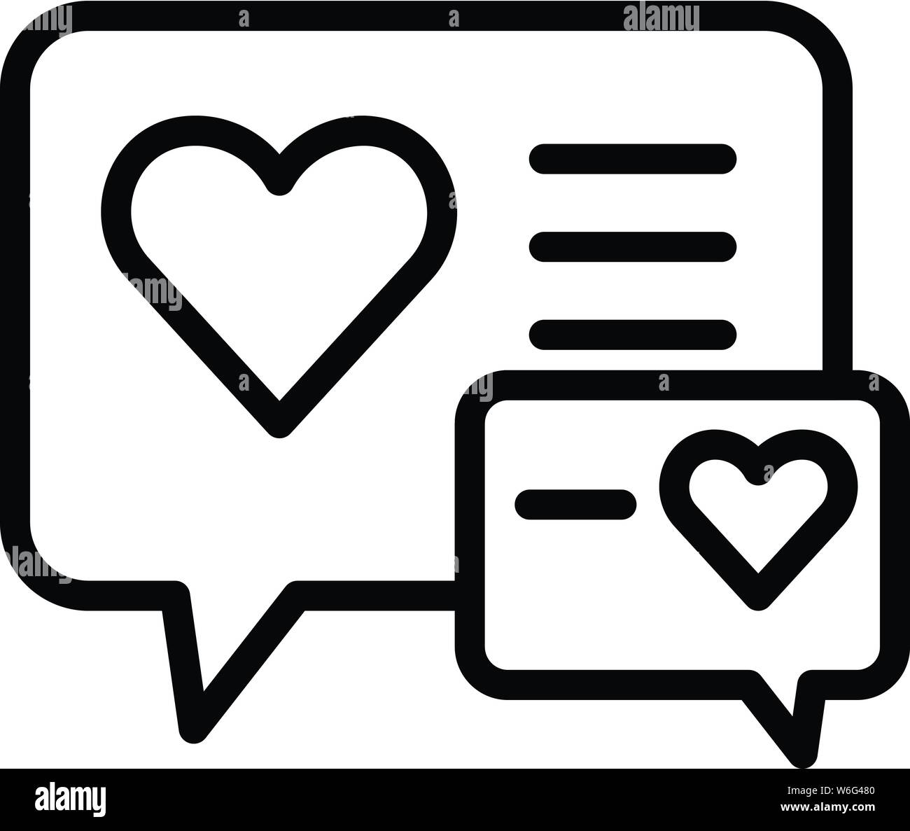 Heart in chat bubbles icon, outline style Stock Vector Image & Art - Alamy