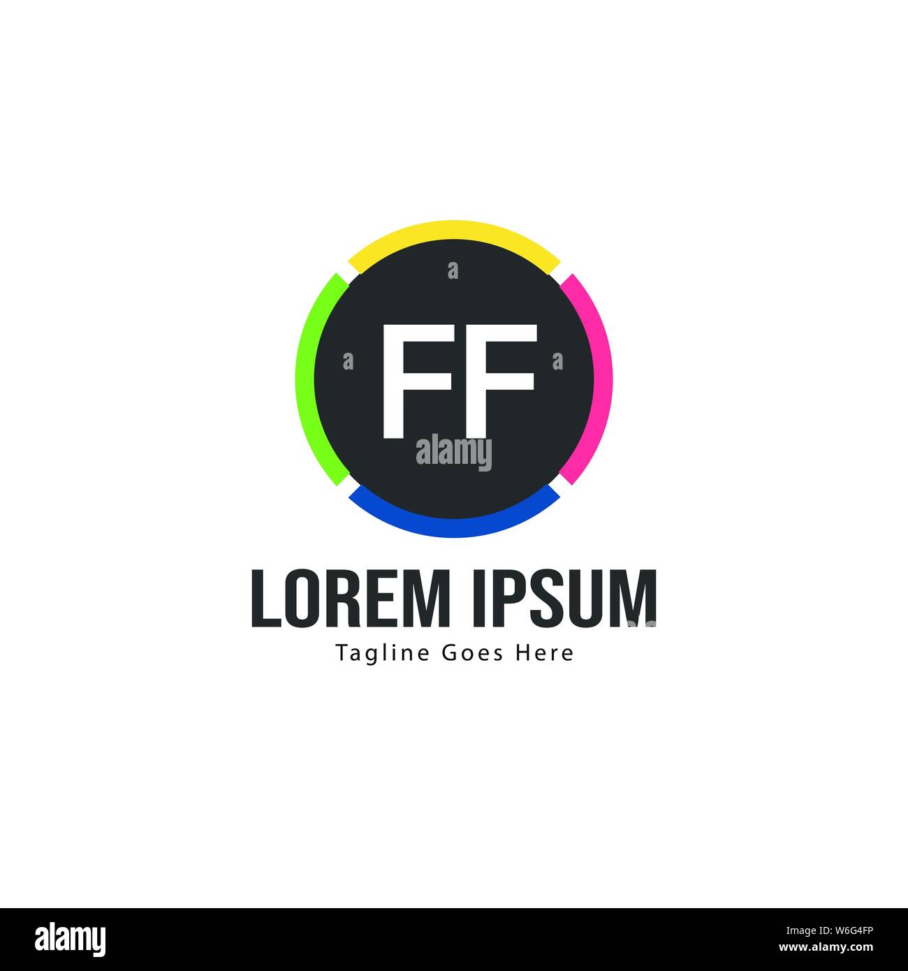 Initial FF logo template with modern frame. Minimalist FF letter logo ...