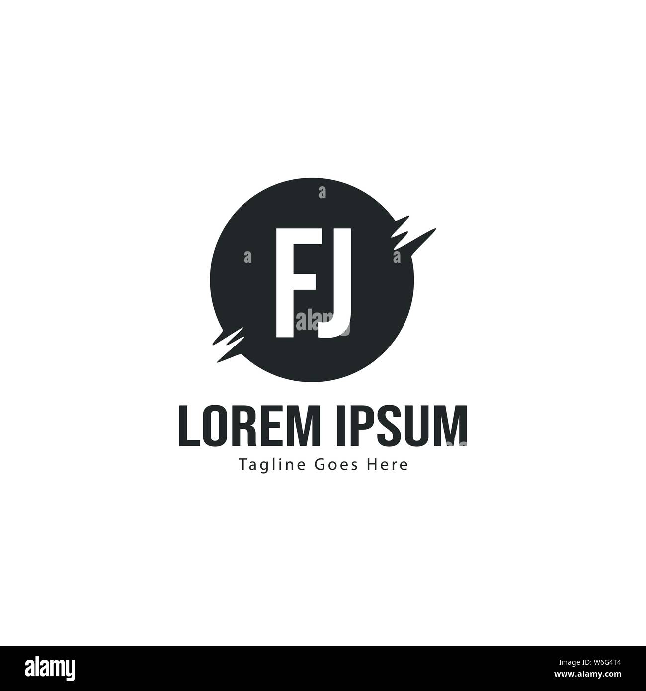 Initial FJ logo template with modern frame. Minimalist FJ letter logo ...