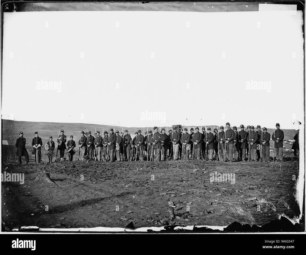 Company of infantry on march Stock Photo - Alamy