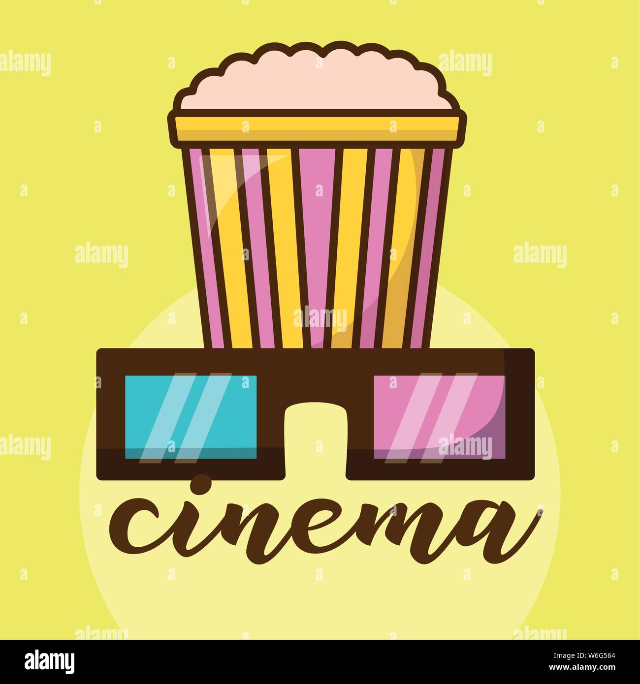 Cinema icon over yellow background design Stock Vector Image & Art - Alamy