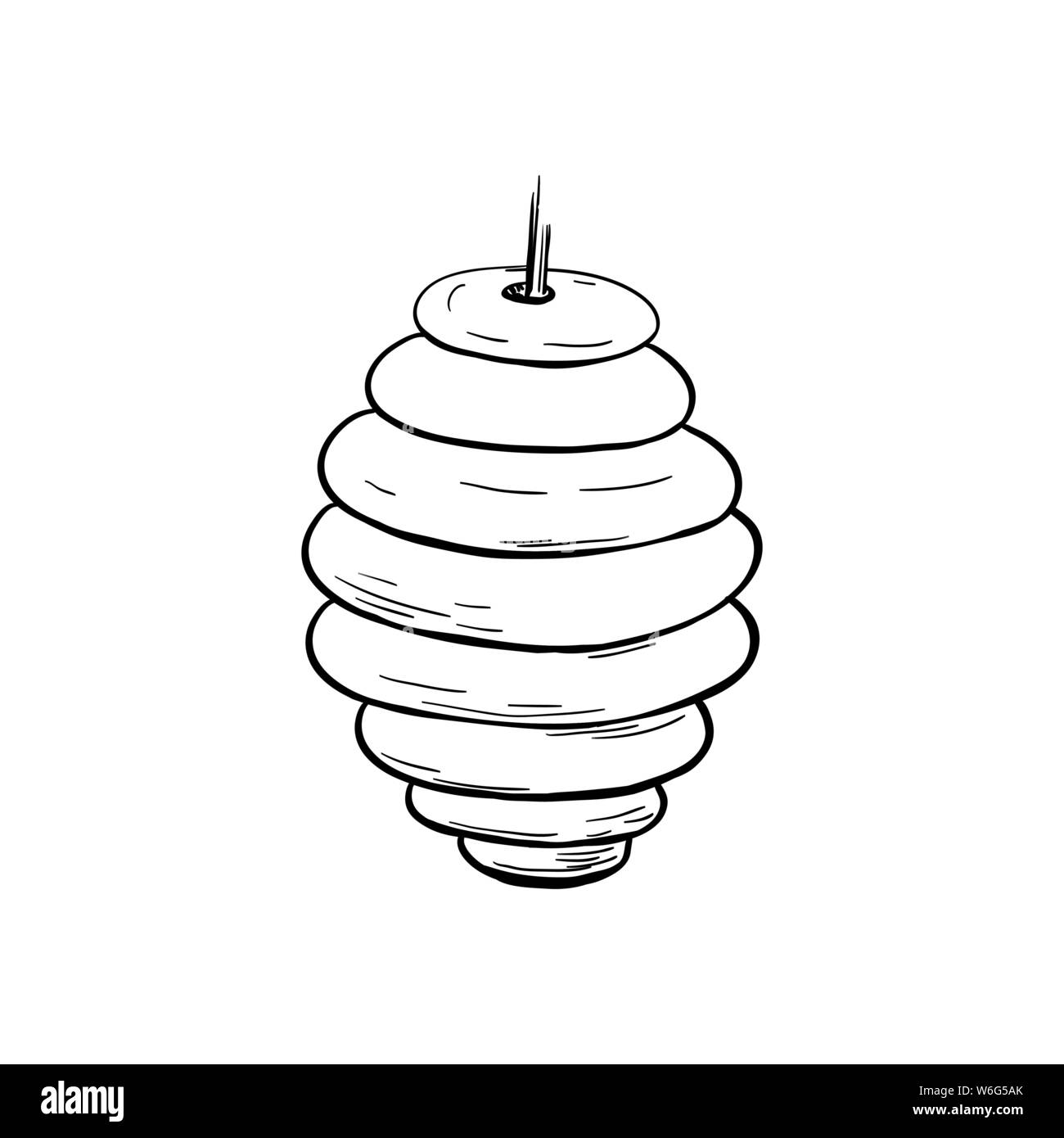 Honey Sketch Bee Hive Isolated Vector Illustration for Logo Design or ...