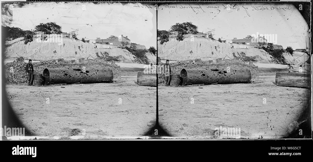 Confederate ram, smokestack perforated by shells Stock Photo - Alamy