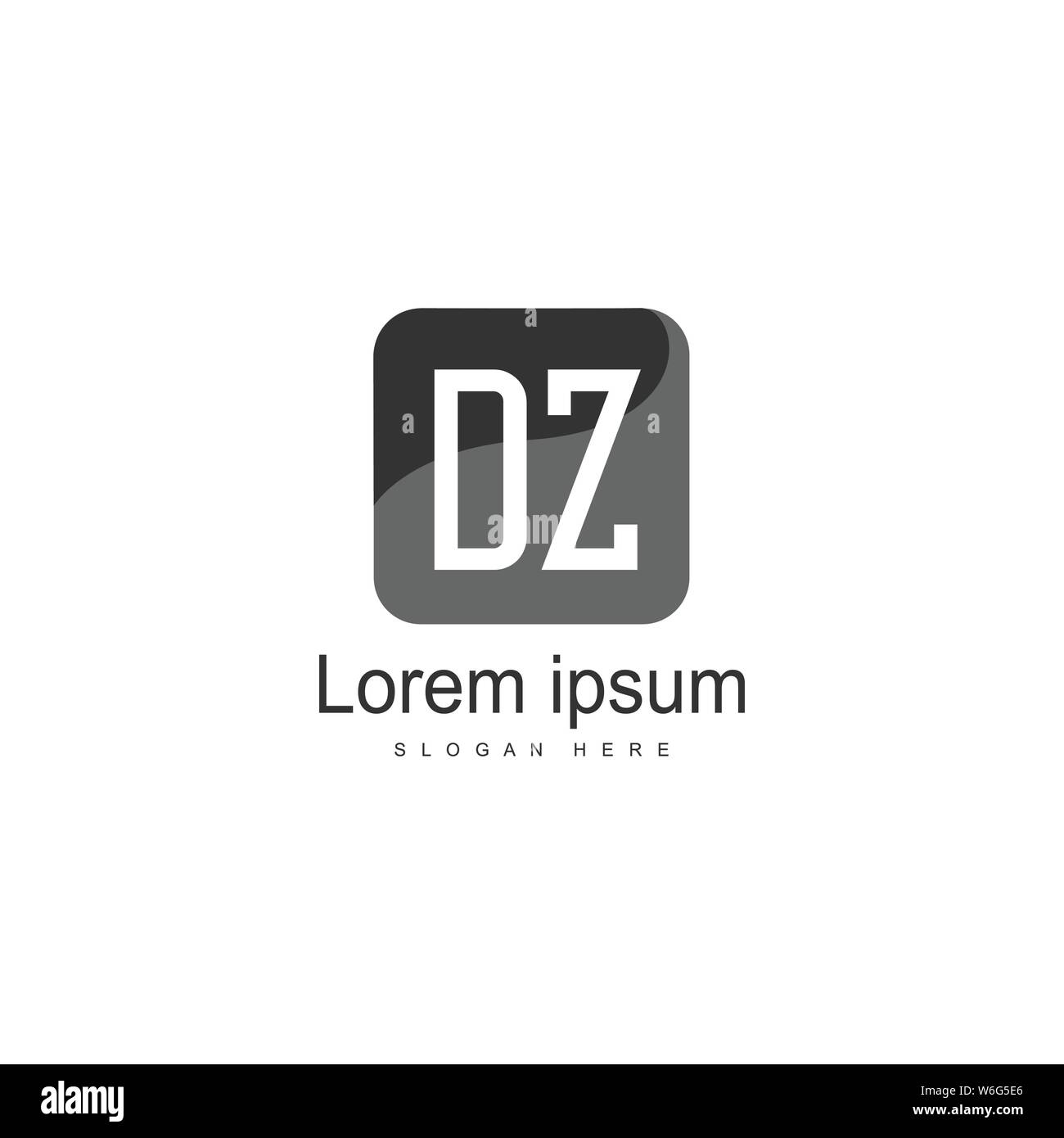 Initial DZ logo template with modern frame. Minimalist DZ letter logo ...