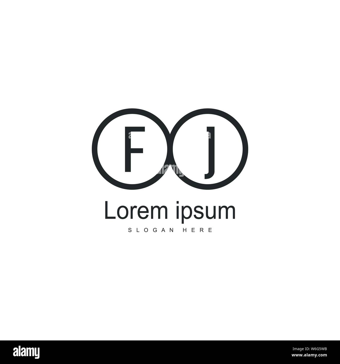 Initial FJ logo template with modern frame. Minimalist FJ letter logo vector illustration design ...
