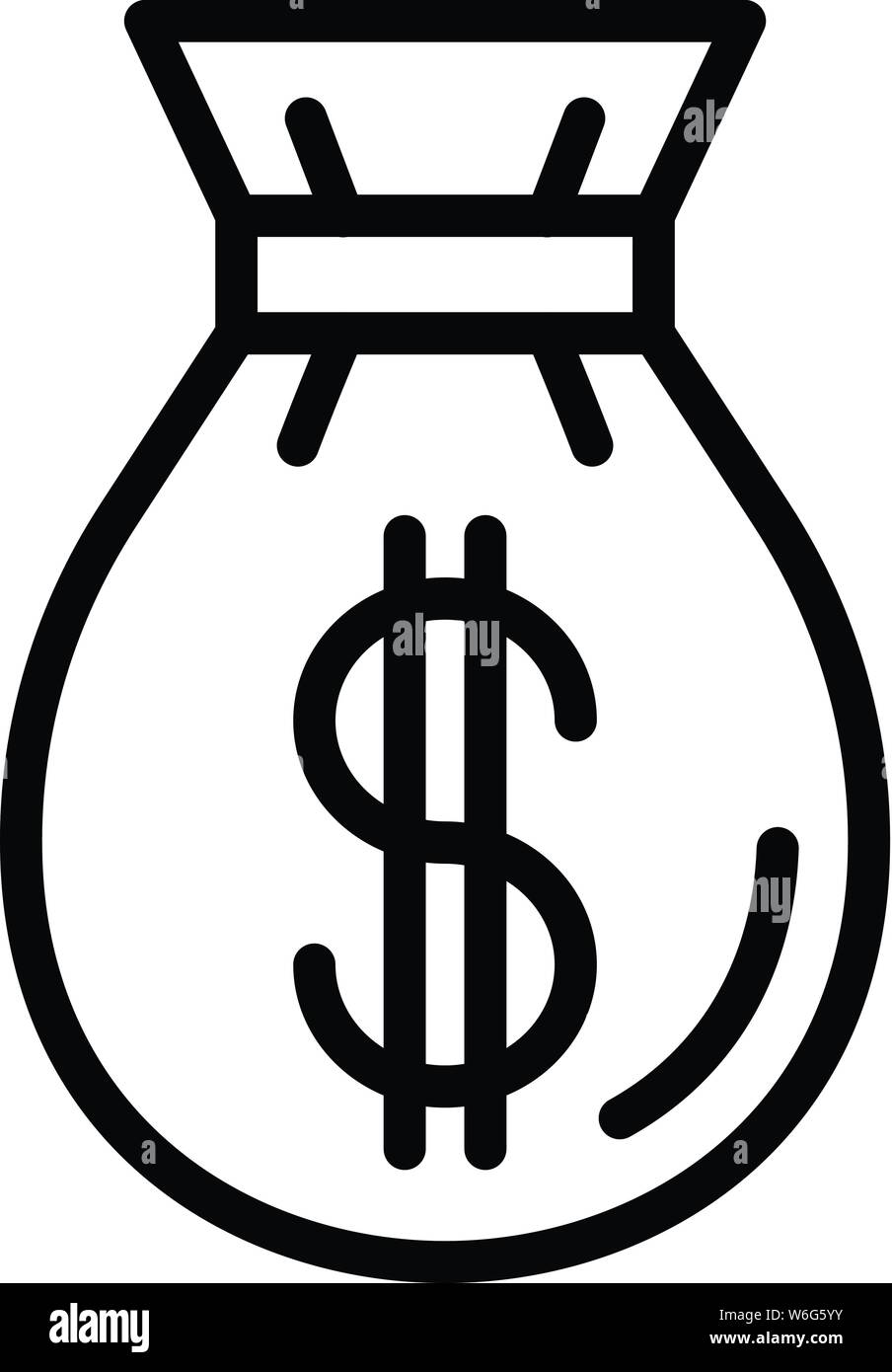 Money bag icon, outline style Stock Vector Image & Art - Alamy
