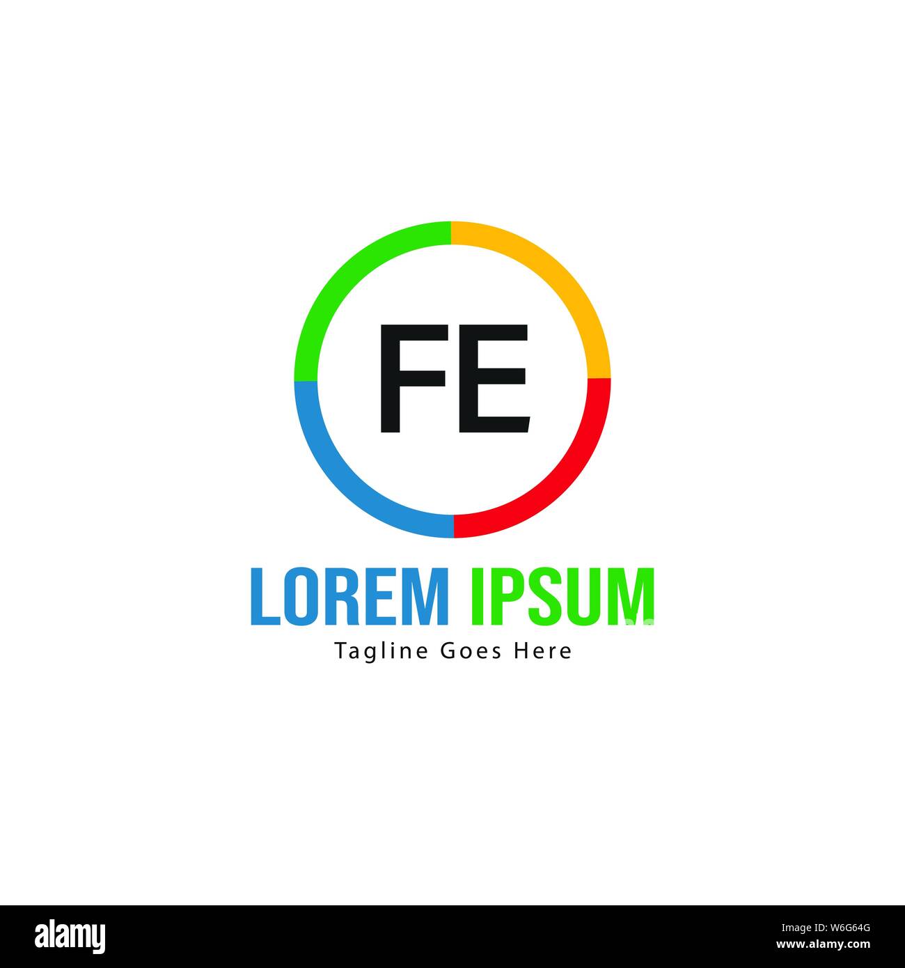 Initial FE logo template with modern frame. Minimalist FE letter logo ...