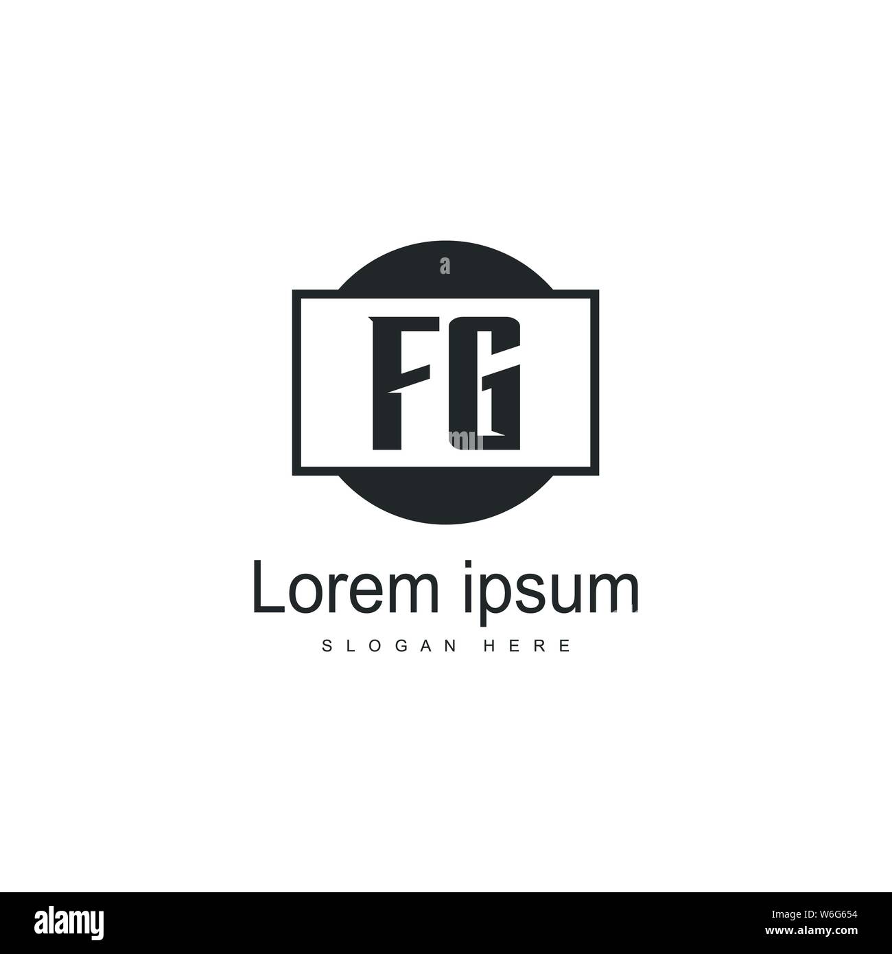 Initial FG logo template with modern frame. Minimalist FG letter logo ...