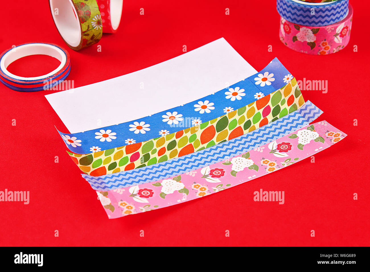 DIY card Happy birthday. Gift on a postcard of scotch. Step by step. Craft Stock Photo - Alamy