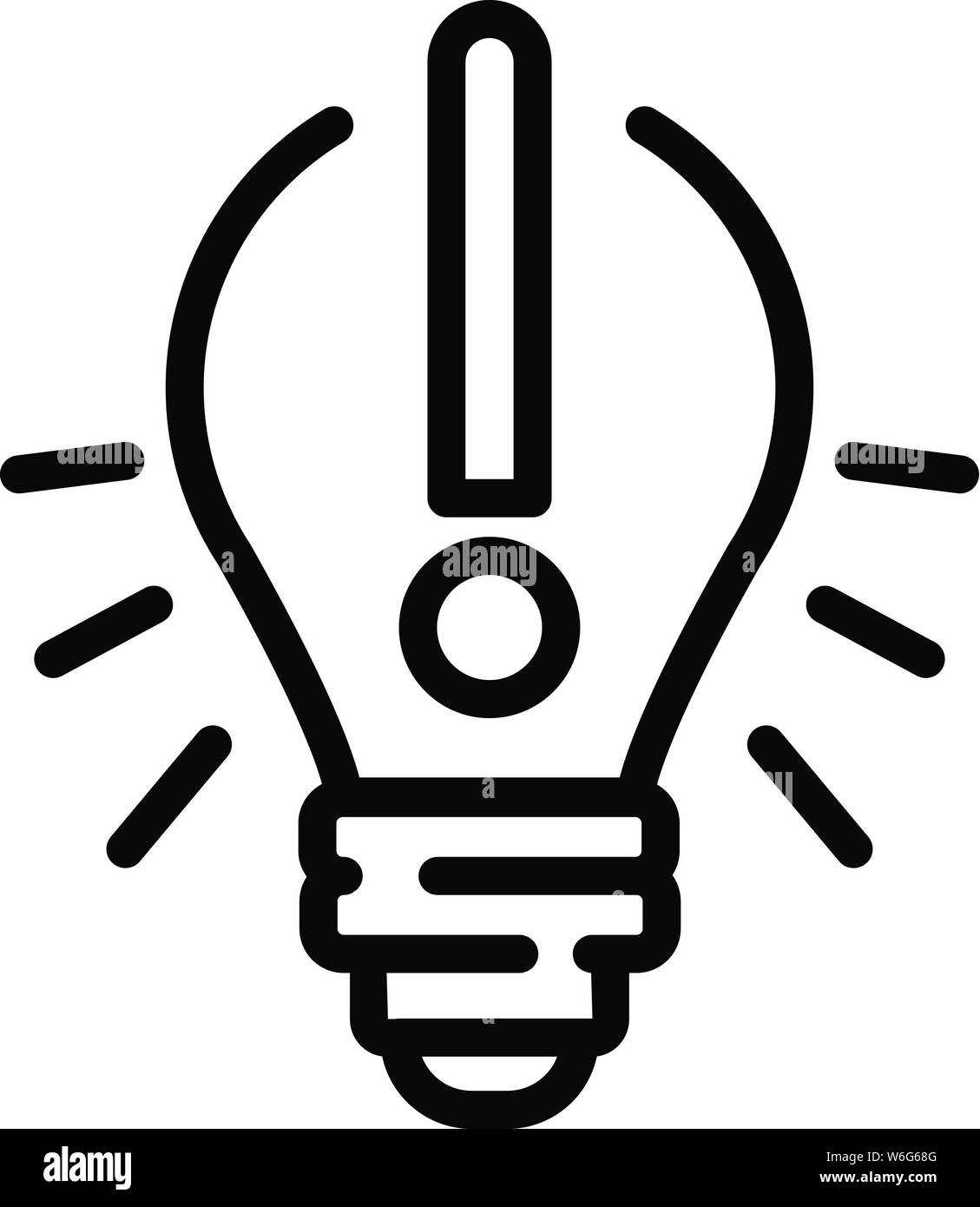 Light bulb exclamation mark icon, outline style Stock Vector Image ...