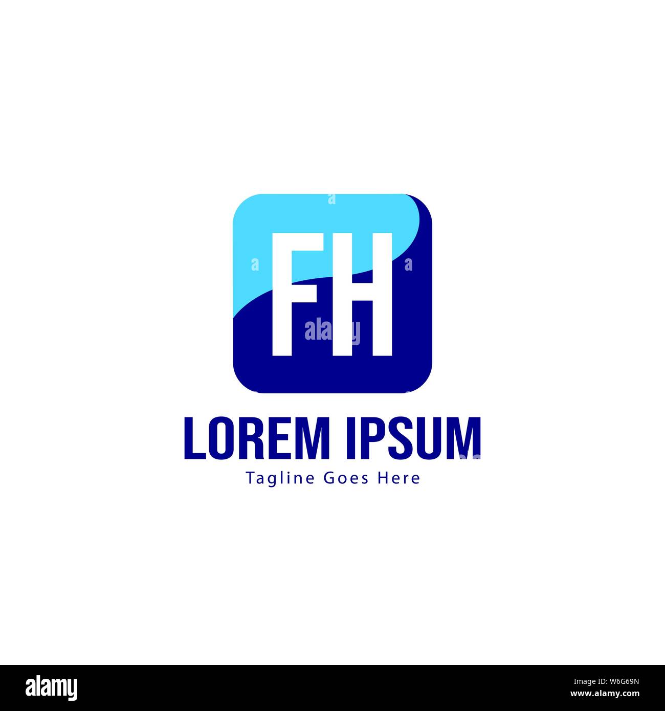 Initial FH logo template with modern frame. Minimalist FH letter logo ...