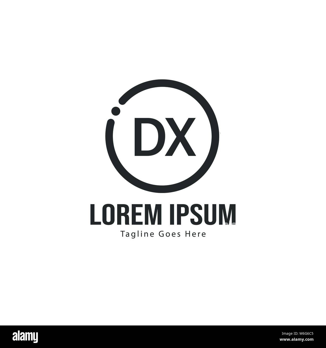 Initial DX logo template with modern frame. Minimalist DX letter logo ...