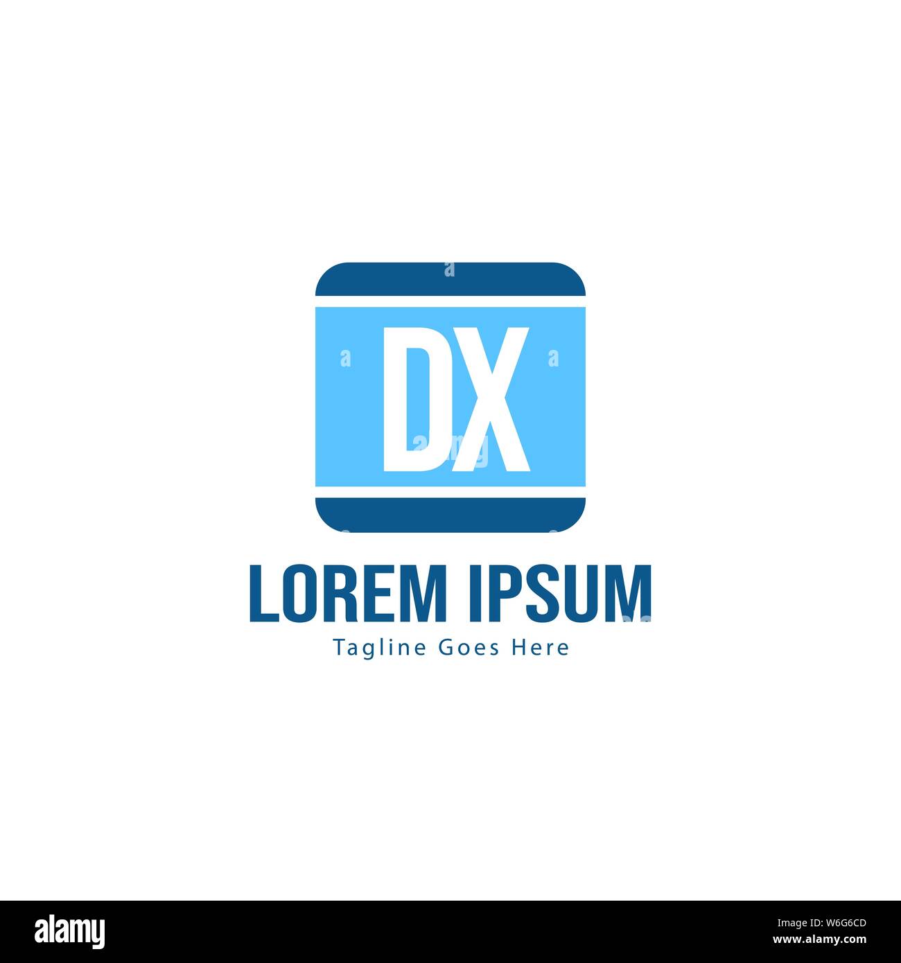 Initial DX logo template with modern frame. Minimalist DX letter logo ...