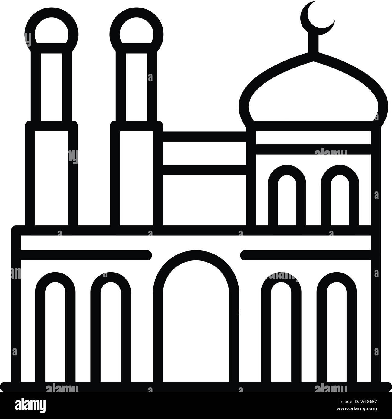 Mosque with two minarets icon, outline style Stock Vector Image & Art ...