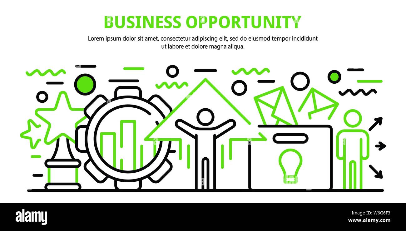 Business opportunity concept banner, cartoon style Stock Vector Image ...