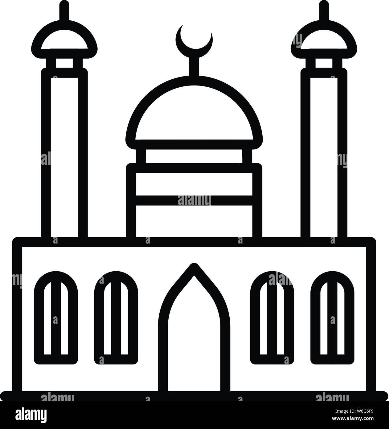 Mosque with two minarets icon, outline style Stock Vector Image & Art ...